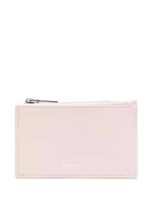 Alexander McQueen Zip-top Calfskin Wallet - Pink