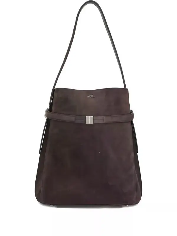 TOTEME Belted Suede Bucket Bag - Brown