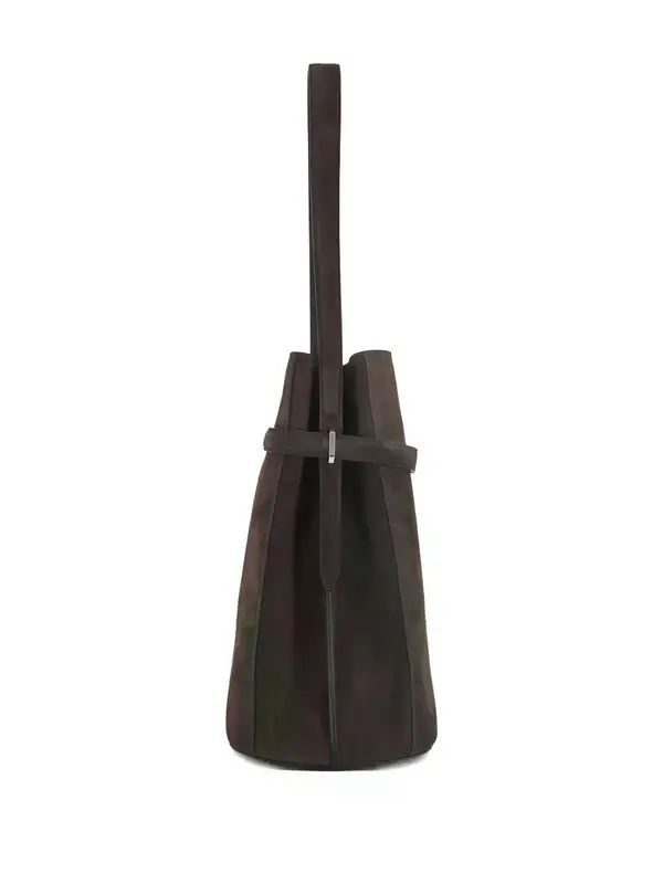 TOTEME Belted Suede Bucket Bag - Brown