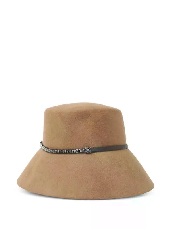 Peserico Felt Hat With Beaded Band - Brown
