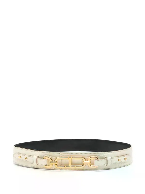 TOM FORD Crocodile-embossed Chain-link Belt - Neutrals