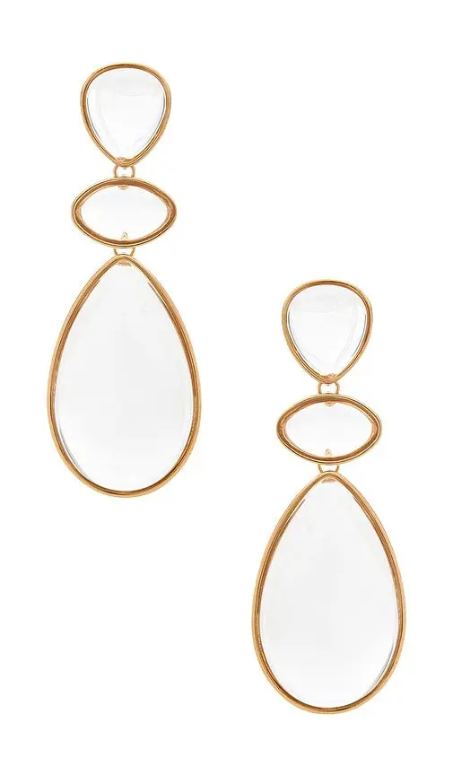 8 Other Reasons Aqua Drop Earrings - Gold & Clear