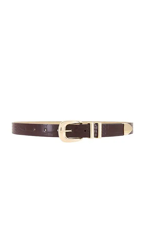 PETIT MOMENTS Atlas Belt - Brown Croc & Gold