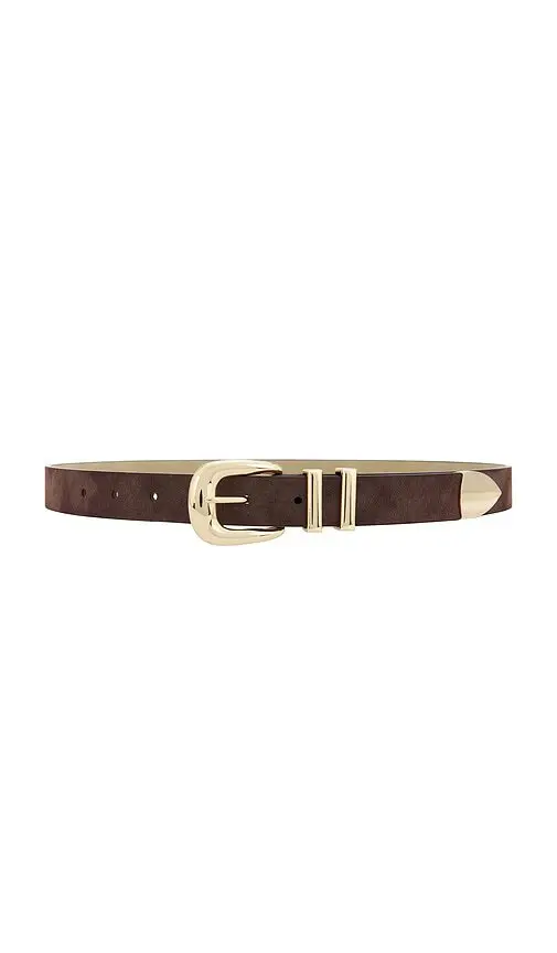 PETIT MOMENTS Atlas Belt - Dark Brown Suede & Gold