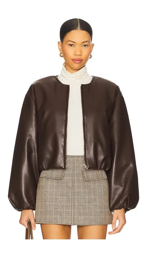 Blanknyc Cropped Leather Bomber