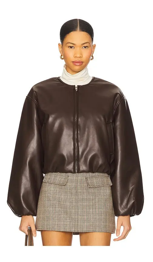 Blanknyc Cropped Leather Bomber