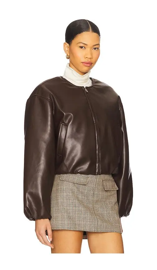 Blanknyc Cropped Leather Bomber