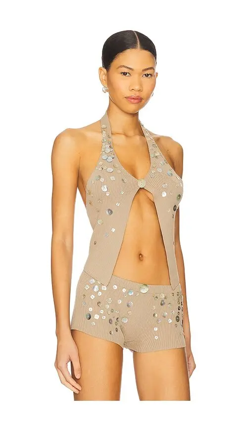 JADED LONDON Button Knit Halter Top