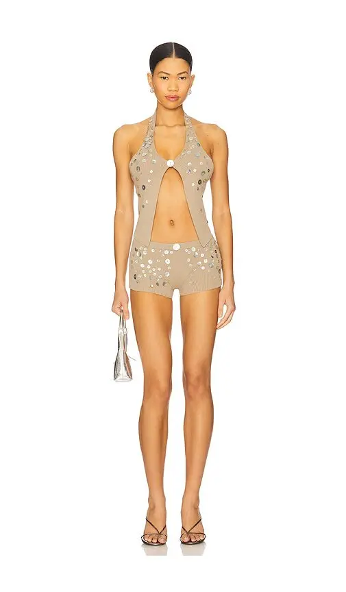 JADED LONDON Button Knit Halter Top