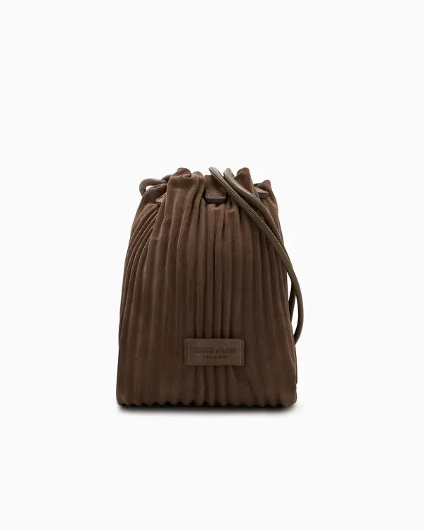 Giorgio Armani Pleated Suede Mini Bag - Brown