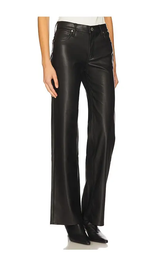 Hudson Jeans Rosie High Rise Wide Leg Faux Leather Pants - Black
