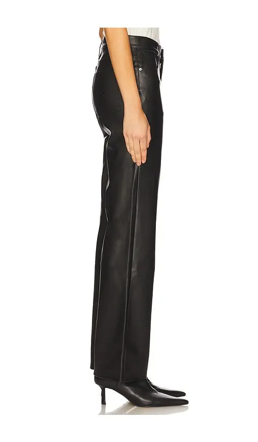 Hudson Jeans Rosie High Rise Wide Leg Faux Leather Pants - Black