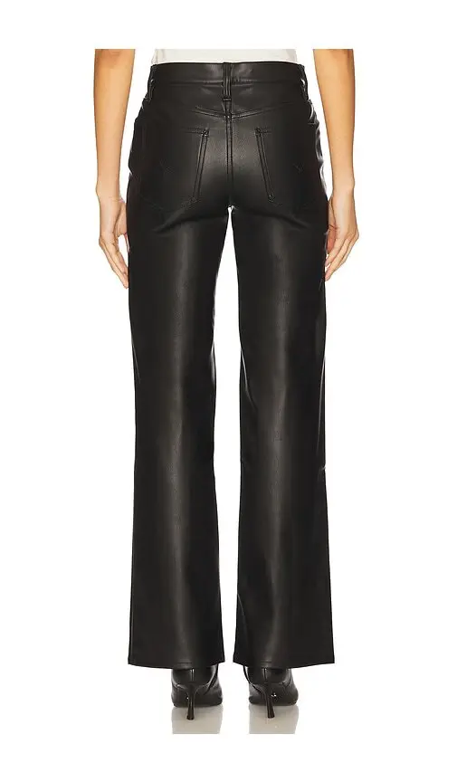 Hudson Jeans Rosie High Rise Wide Leg Faux Leather Pants - Black