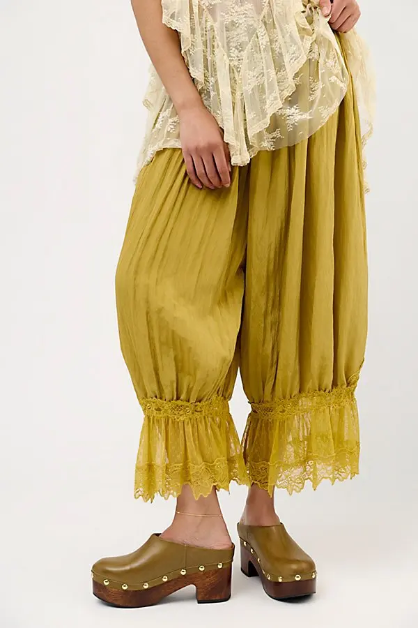 Free People Calli Clogs With Studded Wood Platform - Olive