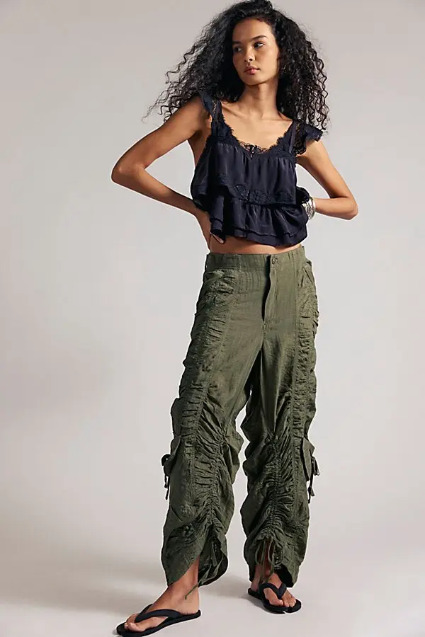 Free People Intimately "how Sweet Is It" Ruffled Lace Cami - Black
