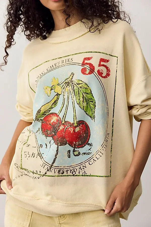 Free People We The Free Palm Spring Pullover - Cherry Combo