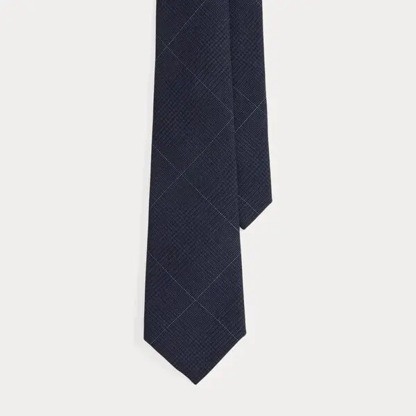 Ralph Lauren Glen Plaid Wool Neck Tie - Navy/bright Navy