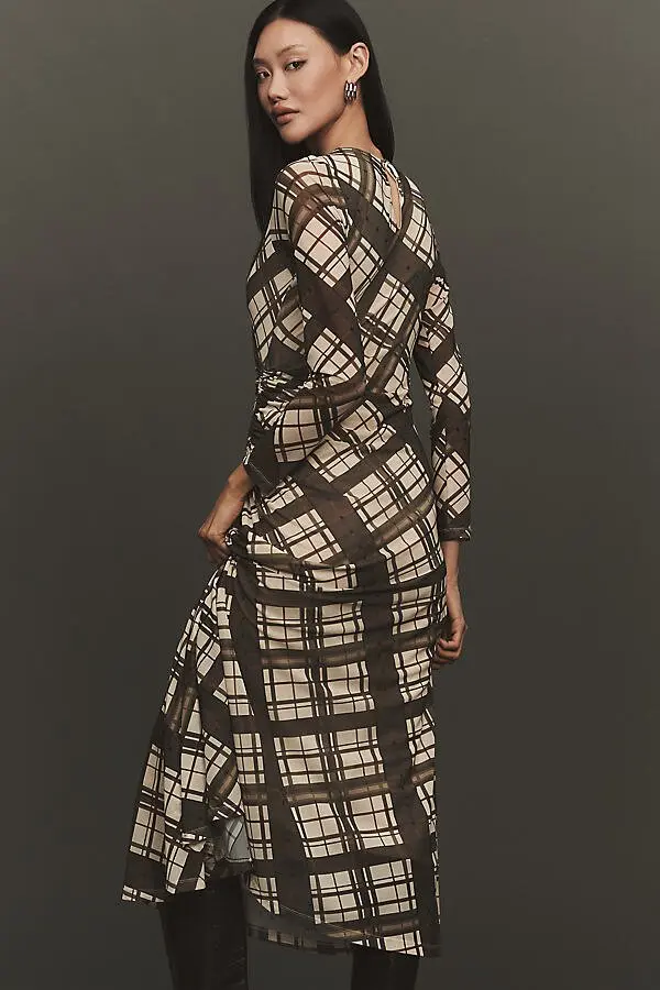 knee length dresses for ladies Cut Out Long Sleeve Maxi Dress main image 1