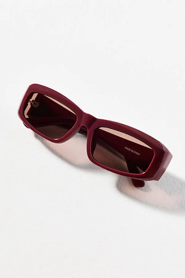 ELITE EYEWEAR Slim Rectangle Sunglasses - Cherry Coded