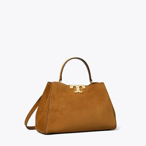 Tory Burch Eleanor Suede Satchel - Cognac