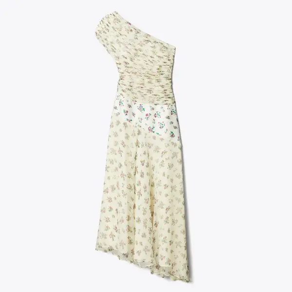 Tory Burch Silk Blend Paisley Jacquard Dress - Multi Slip Ditsy