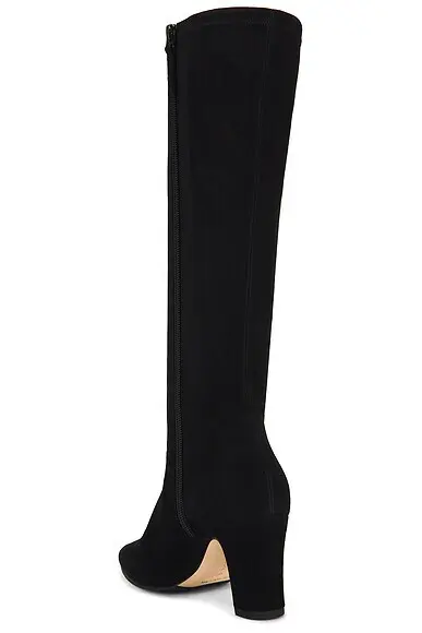 Manolo Blahnik Pitana 70 Suede Block Heel Boot - Black