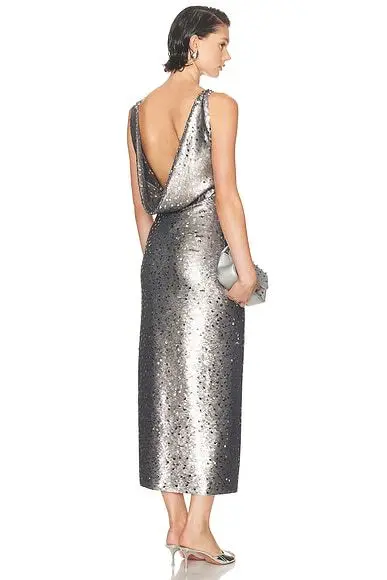 SEV Draped Back Midi Dress