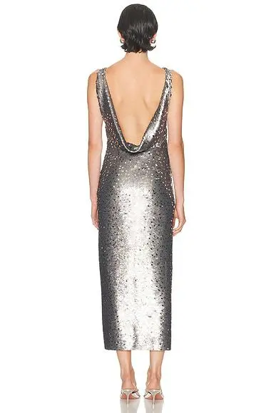 SEV Draped Back Midi Dress