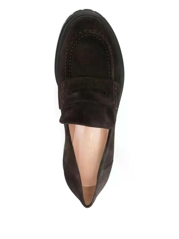GIANVITO ROSSI Suede Penny Loafers