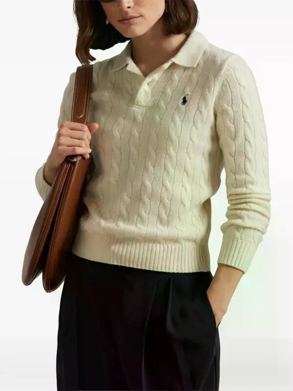 Polo Ralph Lauren Cable-knit Polo Sweater - Neutrals