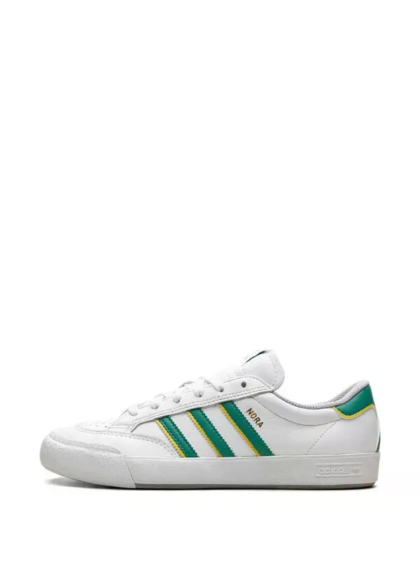 Adidas Nora Three-stripe Leather Sneakers