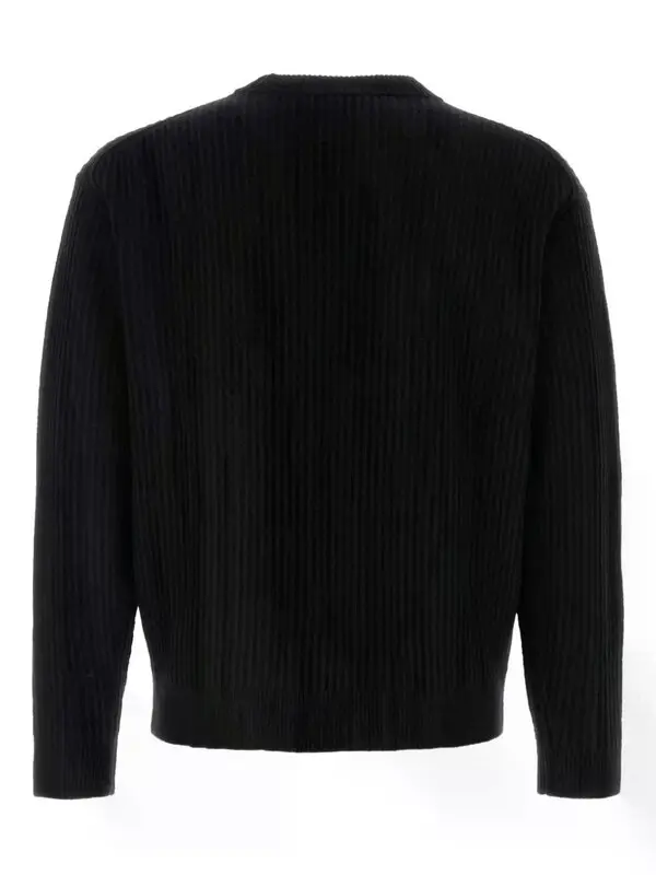 Maison Kitsuné Fox-patch Ribbed Wool Sweater