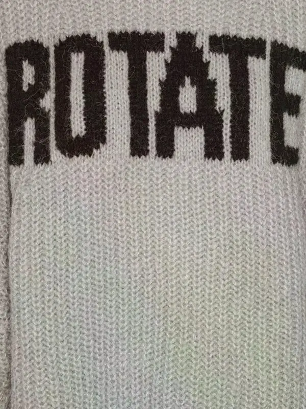 ROTATE BY BIRGER CHRISTENSEN Logo Ribbed-knit Sweater - Grey