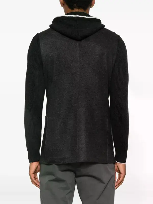 Eleventy Hooded Knit-sleeve Jacket