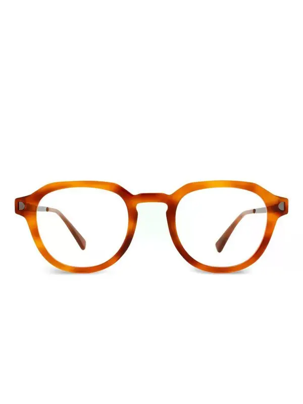 Mykita Elbert Havana Round Glasses - Orange
