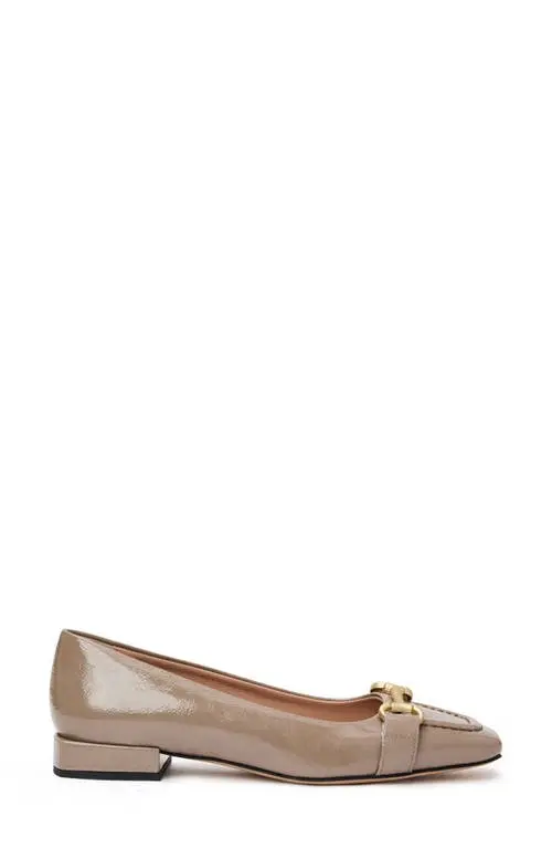 Bruno Magli Perla Leather Flat - Taupe Crinkle Patent