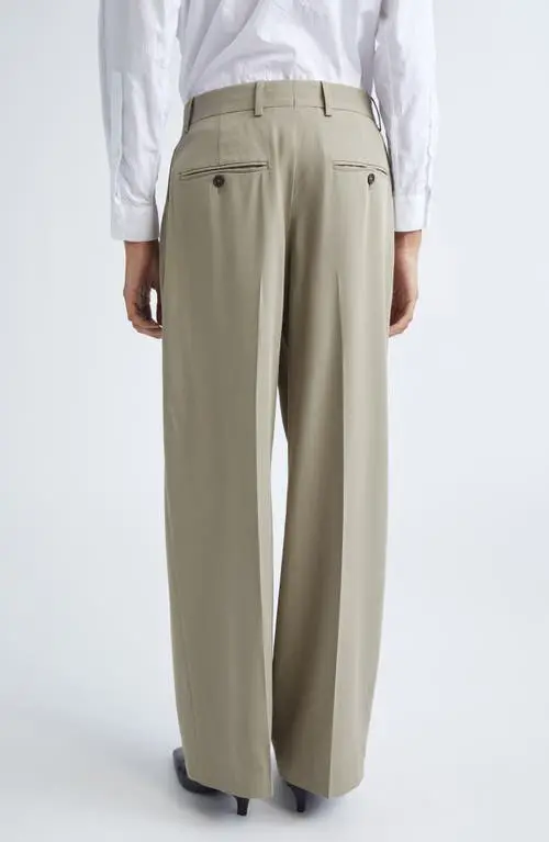 TOTEME Fluid Wide-leg Wool-blend Trousers - Taupe