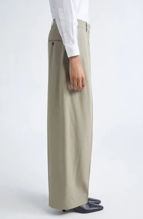 TOTEME Fluid Wide-leg Wool-blend Trousers - Taupe