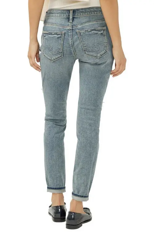 SILVER JEANS CO. Ripped Girlfriend Jeans