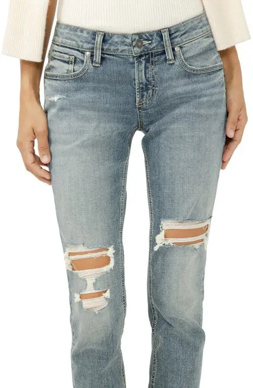 SILVER JEANS CO. Ripped Girlfriend Jeans