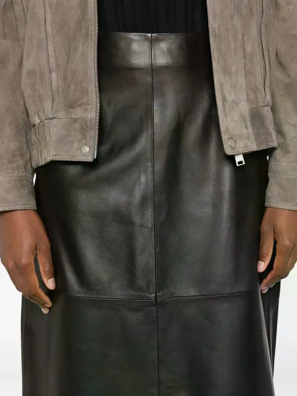 ARMA Leather A-line Skirt