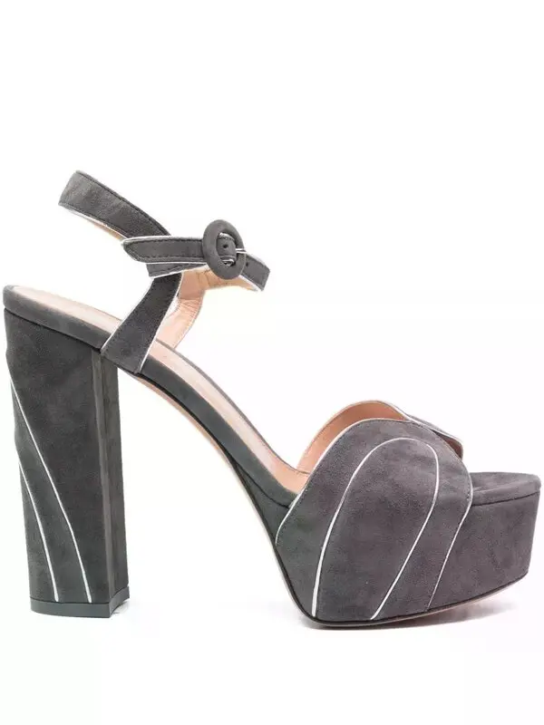GIANVITO ROSSI Suede Block Heel Sandals