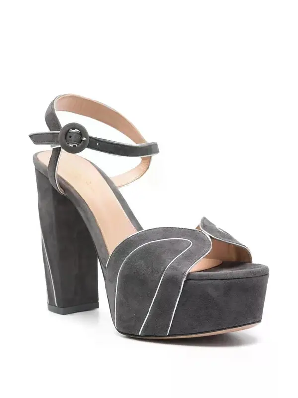 GIANVITO ROSSI Suede Block Heel Sandals