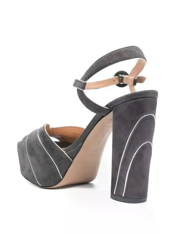 GIANVITO ROSSI Suede Block Heel Sandals