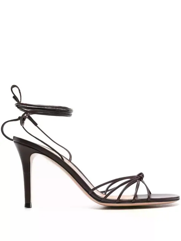 GIANVITO ROSSI 85mm Strappy Leather Sandals - Brown