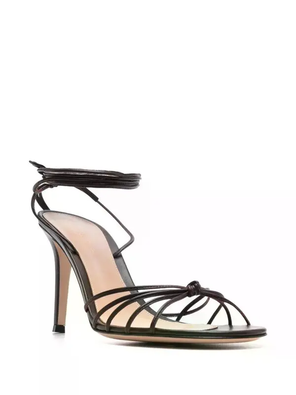 GIANVITO ROSSI 85mm Strappy Leather Sandals - Brown