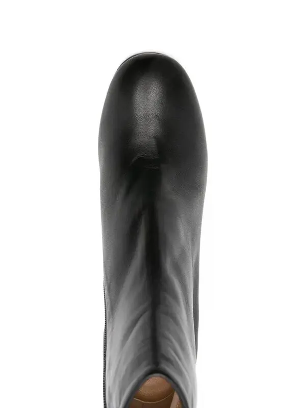 DEL CARLO 80mm Block-heel Leather Boots