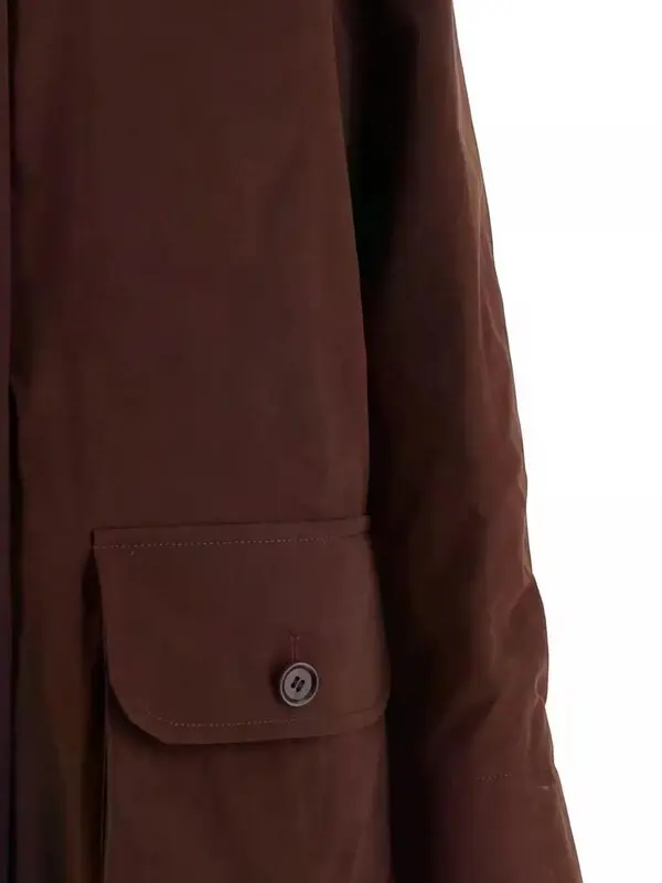 Aspesi Contrast-collar Patch-pocket Coat - Brown
