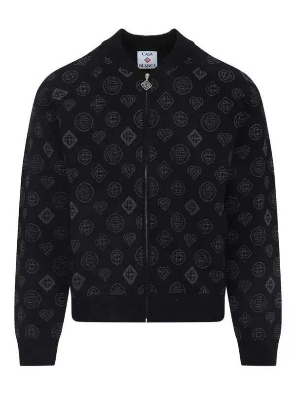Casablanca Logo Pattern Zip-up Jacket