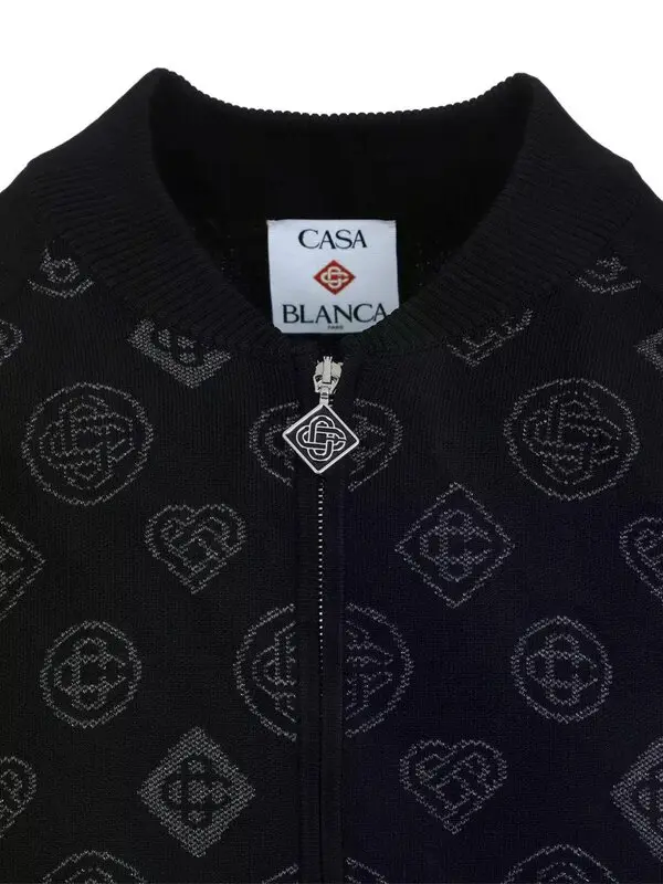 Casablanca Logo Pattern Zip-up Jacket